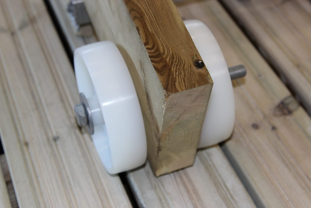 Gangway wheel, nylon 150 mm, Pair with installation accessories - A ...